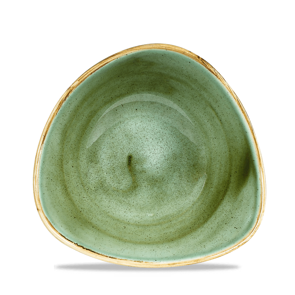 Churchill Stonecast Samphire Green Triangle Bowl 18.5cm