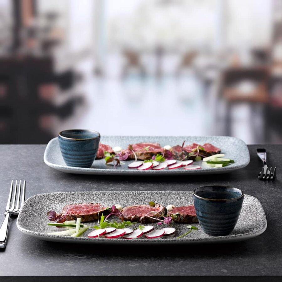 Churchill Studio Prints Raku Topaz Blue Oblong Platter 34.4cm