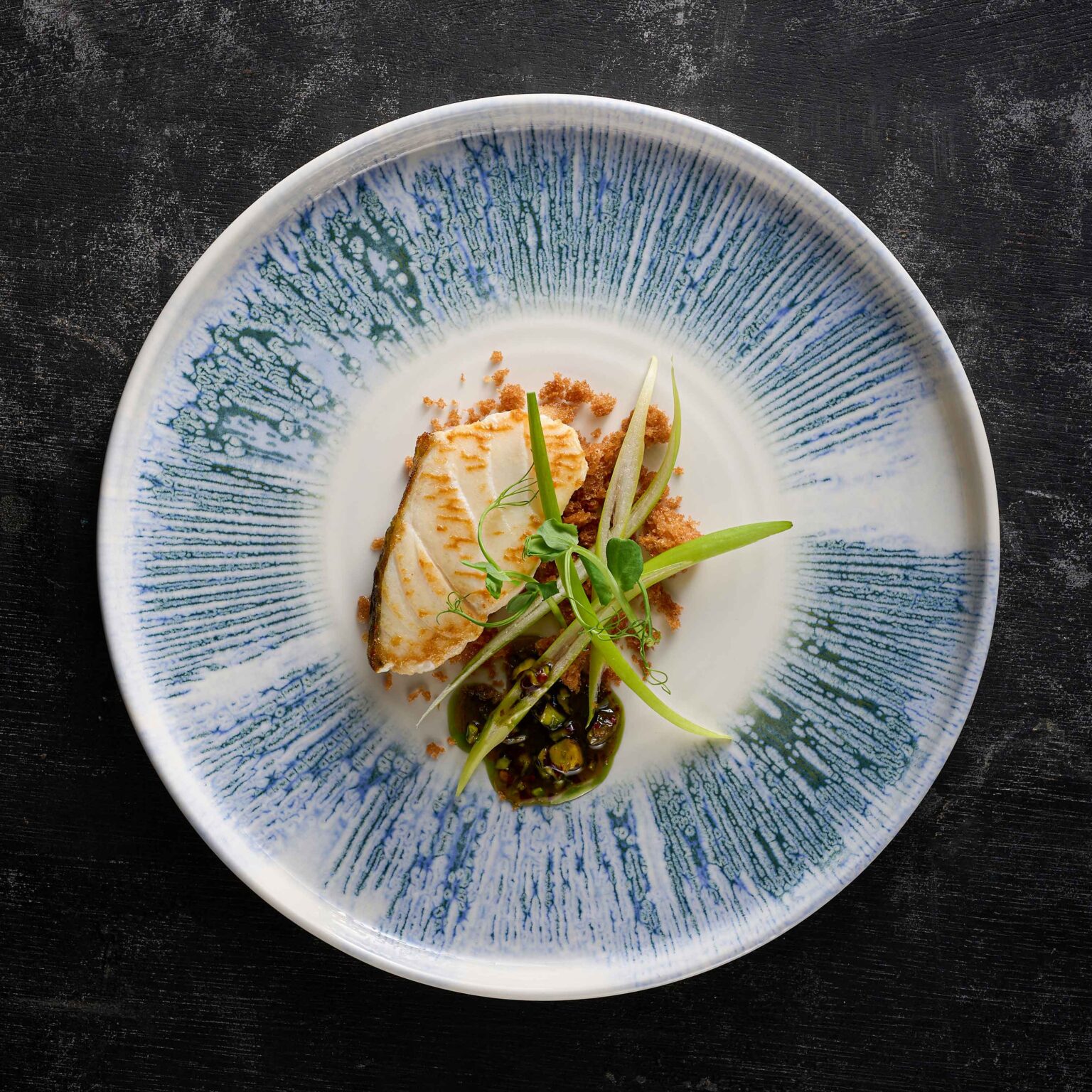 Churchill Lyra Blue Walled Plate 26cm